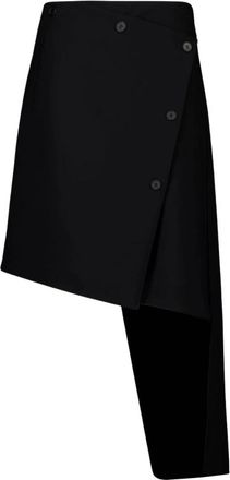 Courr&egrave;ges Femme, Jupes, Noir, Taille: 42 FR Oblique Polywool Skirt