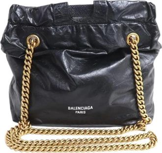 Balenciaga Pre-owned Sac fourre-tout Crush Small en cuir de veau - Femme - Pre-owned - Noir - Taille: ONE Size