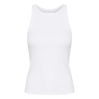 Gestuz Cropped Logo Tank Top Bright White - - Tops - Damen - Wei&szlig; - M