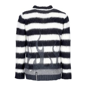 Vision Of Super Schwarzer Flammen Oversize Crew Neck Sweater - - Knitwear - Herren - Mehrfarbig - XL