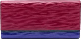 Louis Vuitton 2010-2025 längliches Tricolor Epi Flore Portemonnaie - Rot