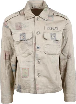 Replay Homme, Vestes, Beige, Taille: S Camicia Militare