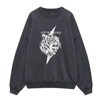 Anine Bing Femme, Sweatshirts et sweats &agrave; capuche, Gris, Taille: 40 FR Miles Tiger SweaT-shirt