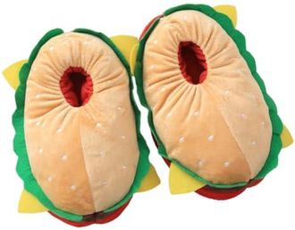 Yarnow Pantoufles Hamburger Originales Antid&eacute;rapantes Chaudes et Confortables pour Hiver Int&eacute;rieur Cosy pour Hommes et Femmes