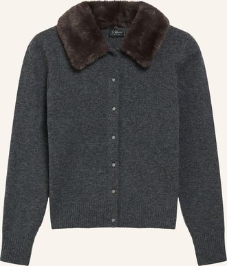 s.Oliver Black Label S.Oliver Black Label Strickjacke Mit Kunstfell grau