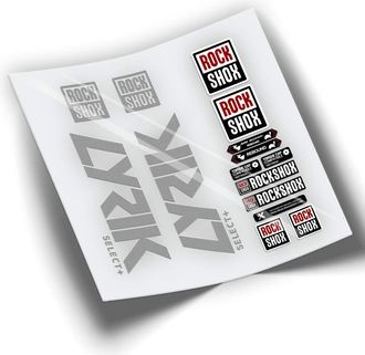 Generico Ref: VP371 Aufkleber, kompatibel mit Rock-Shox LYRIK SELECT + 2019-2022 MTB, Sticker, Aufkleber, Mountainbike-Vinyl. (Neongelb) (Silber)