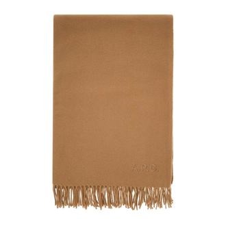 A.P.C. Bestickter Wollschal mit Logo-Detail - - Accessories - Herren - Braun - ONE SIZE
