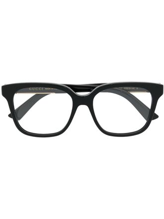 Gucci Brille mit eckigem Gestell - Schwarz