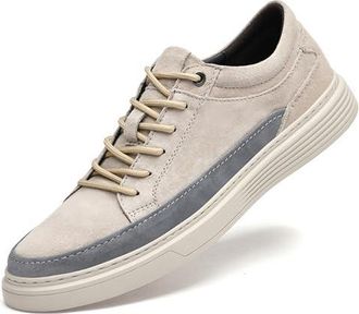 Generic Baskets rétro en cuir pour homme - Confortables à enfiler - Chaussures habillées - Chaussures décontractées pour homme, sable, 38 2/3 EU