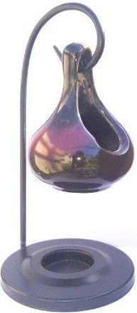 Puckator Ölbrenner, Tropfenform, Keramik, gemischt, Ständer, 19 cm, 10 cm, 12 cm, Schalenhöhe 9 cm, Breite 7 cm