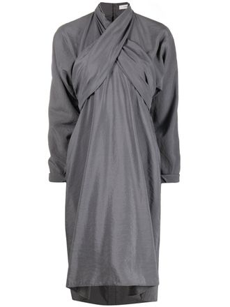 Christophe Lemaire Gewickeltes Midikleid aus Seide - Grau