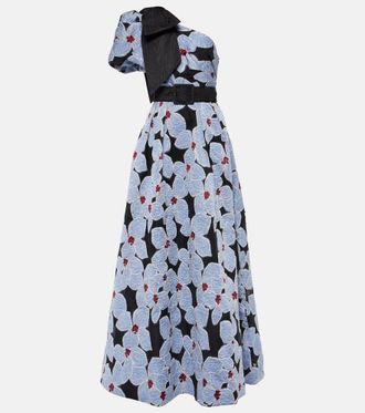 Rebecca Vallance Robe longue Georgina en brocart à fleurs