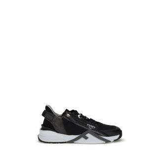 Fendi Flow Sneakers mit elastischen Schn&uuml;rsenkeln - - Shoes - Herren - Schwarzk - 40 1/2 EU