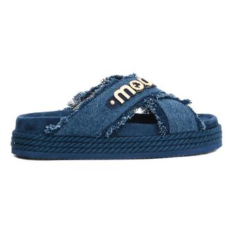 Mou Denim Cross Sandalen Stilvoll Bequem Chic - - Shoes - Damen - Blau - 35 EU