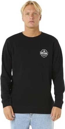 Rip Curl Sweat-shirt Stapler Crew pour homme, Noir, XXL