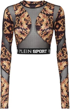 Plein Sport Femme, Tops, Noir, Taille: 38 FR Baroque Sport Top