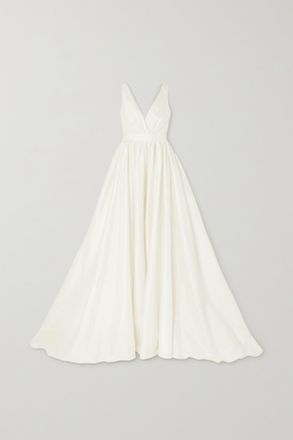 Halfpenny London Robe Aus Taft Mit Falten - Wollwei&szlig;