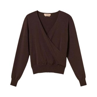 Twinset Femme, Pulls, Brun, Taille: 40 FR Pull col en V