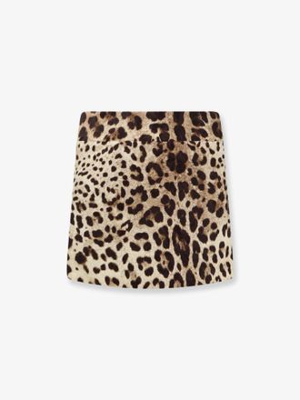 Dolce & Gabbana Cotton, silk and viscose mini skirt with animal motif - DOLCE & GABBANA - gender_Woman