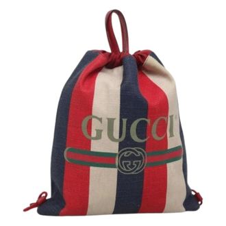 Gucci unisex, Pre-owned, Multicolore, Taille: ONE Size Sac &agrave; dos &agrave; cordon de serrage Logo Pre-owned