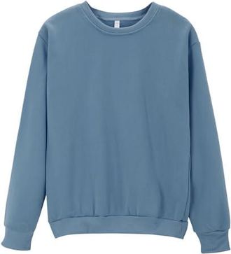 Generic Sweat-shirt à manches longues pour femme - Col rond - Pull basique en polaire - Pull thermique décontracté - T-shirt à manches longues - Haut ample - 