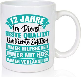 Generic 12 Jahre im Dienst | Jubil&auml;um | Arbeit - Tasse Weiss - Kaffeetasse/Geschenk/Familie