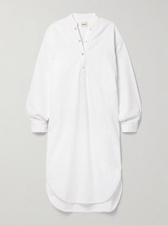 Khaite Seffi Oversized-midi-hemdblusenkleid Aus Denim - Wei&szlig;
