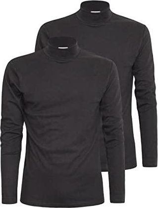 Liabel Pull à col roulé pour Hommes Chaud Coton, Art. 2828-163 Lot de 2 Fumée XXL