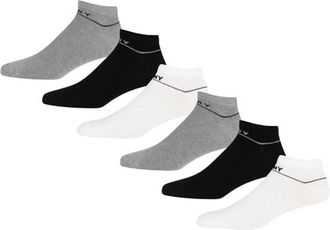DKNY Mens Trainer Liner 6 Pack in Black/White/Grey Chaussettes pour Homme, Noir, 7-11