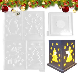 Generic Laternenform Weihnachten aus Epoxidharz - Silikonform, Basteldekoration | Mehrzweckformen f&uuml;r Harz, Gips, Beton, Hausdekoration, DIY