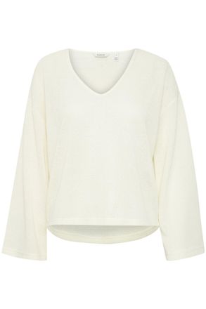 b.young BYSIF Damen Strickpullover Pullover Pulli V-Ausschnitt 58% Viskose (LENZING(TM) ECOVERO(TM)), 42% Polyester Loose fit, Gr&ouml;&szlig;e:M, Farbe:Marshmallow (114