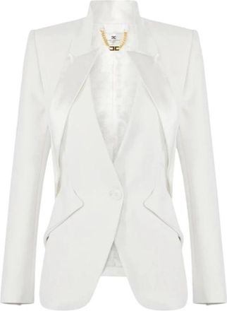 Elisabetta Franchi Leichte Cr&ecirc;pe-Jacke - - Jackets - Damen - Wei&szlig; - M