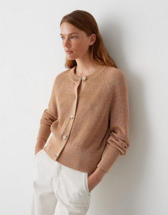 OPUS Strickjacke DOLPINE Regular mit Schimmer Effekt