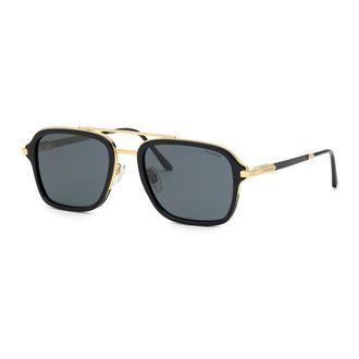 Chopard unisex, Accessoires, Noir, Taille: 55 MM Lunettes de soleil noires et dorées avec gris foncé