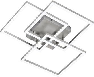 Fischer & Honsel Deckenleuchte, Seth | aluminiumfarben gebürstet| L: 52 cm, B: 52 cm, H: 9,5 cm| stufenlos dimmbar| Farbtemperatureinstellung| 1x LED 29 Watt 2700/6500