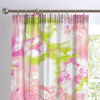 Bedlam Kinder Vorhänge mit Bleistiftfalten, 168 x 183 cm, Neon-Pink, 1 Paar