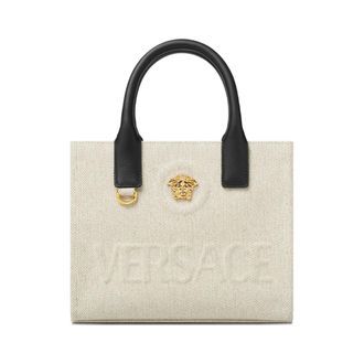 Versace La Medusa Mini Canvas Tote - - Bags - Damen - Beige - ONE SIZE
