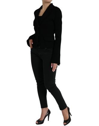 Dolce & Gabbana Womens Black Viscose Single Breasted Blazer Jacket Clothing