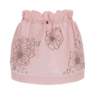 Des_Phemmes Minirock mit Kordelzug und Strasssteinen - - Skirts - Damen - Rosa - S