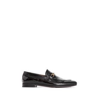 Tom Ford Homme, Chaussures, Noir, Taille: 41 EU Mocassin à Chaîne en Cuir Verni Noir