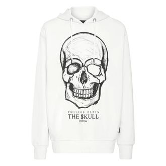 Philipp Plein Homme, Sweatshirts et sweats &agrave; capuche, Blanc, Taille: XL Sweat &agrave; capuche SweaT-shirt Skull