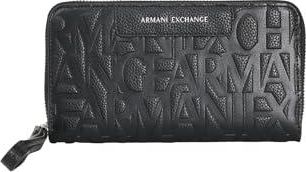 A|X Armani Exchange Essential, Liz, Pebble, Embossed Logo, Accessoire Portefeuille de Voyage pour Femme, Noir, Taille Unique