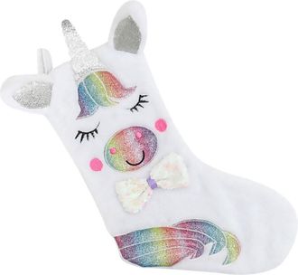 NUOBESTY Weihnachtsstrumpf mit Anh&auml;nger und Aufh&auml;ngeschnur Einhornsocken als Geschenkidee f&uuml;r Familie und Freunde zum Dekorieren von Weihnachten und Silvester
