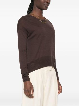Closed Fine-Knit Wool Crew Neck Sweater - Brown