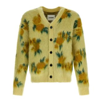 Jil Sander Homme, Pulls, Multicolore, Taille: S Wool Blend V-Neck Cardigan