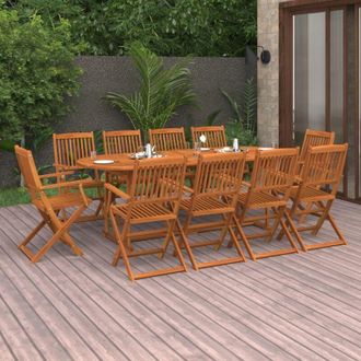 vidaXL Vidaxl - Ensemble &agrave; manger de jardin 11 pcs 220x90x75 cm bois dacacia