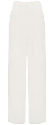 WearAll Pantalon Palazzo évasé et élastiqué pour femme - Extensible - Grande taille - Pantalon uni - Tailles 36 à 54, crème, 52/54/grande taille