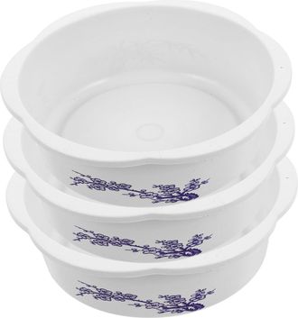 Cabilock 3 Stück Runde Wasserpflanztöpfe aus Kunststoff für Hydroponik mit Lotus Seerosenmotiv Platzsparend für Innen Außenbereich Stilvolle Blumentöpfe für Wa