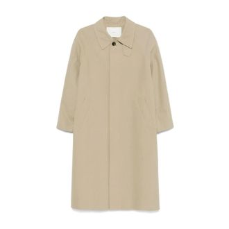 Dunst Femme, Manteaux, Vert, Taille: 38 FR Manteau Khaki &agrave; Boutons avec Fente Arri&egrave;re