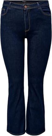 Only CARMAKOMA CARSALLY HW Flared Jeans DNM BJ370 Noos, Bleu foncé Denim, 54W x 32L Femme